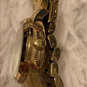 Michael Kors | Accessories | Michael Kors Midsized Chrono Gold Watch ...